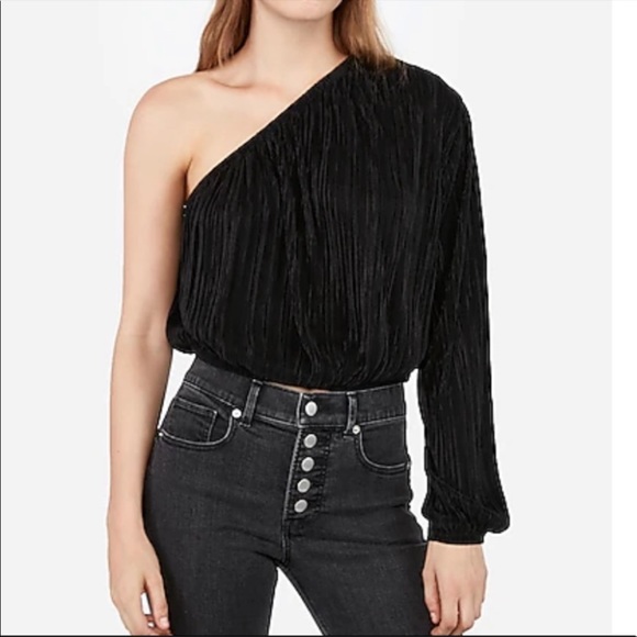 Express | Tops | Nwt Express One Shoulder Pleated Top | Poshmark